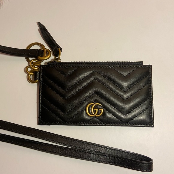 Gucci | Bags | Gucci Gg Marmont Card Case And Lanyard | Poshmark